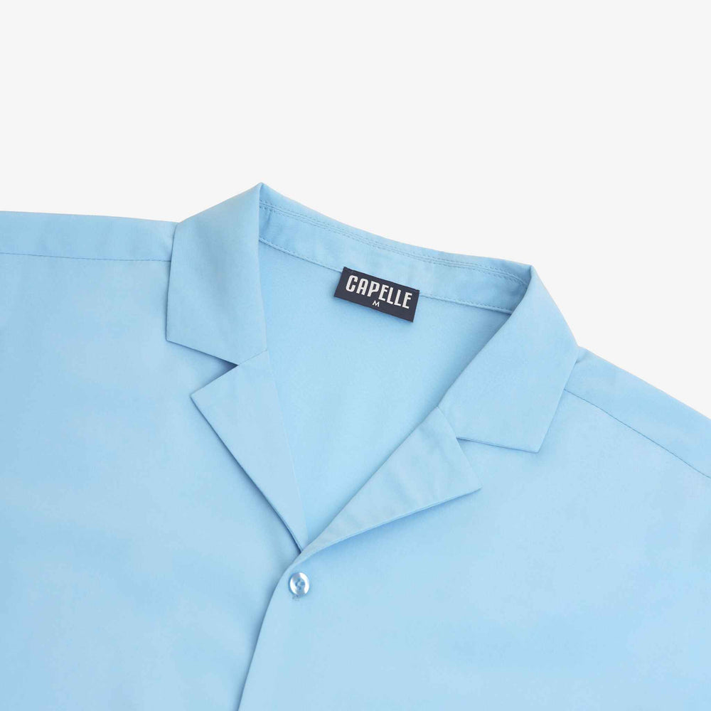 Blue Azure Men’s Button-Up Shirt - CAPELLE MIAMI